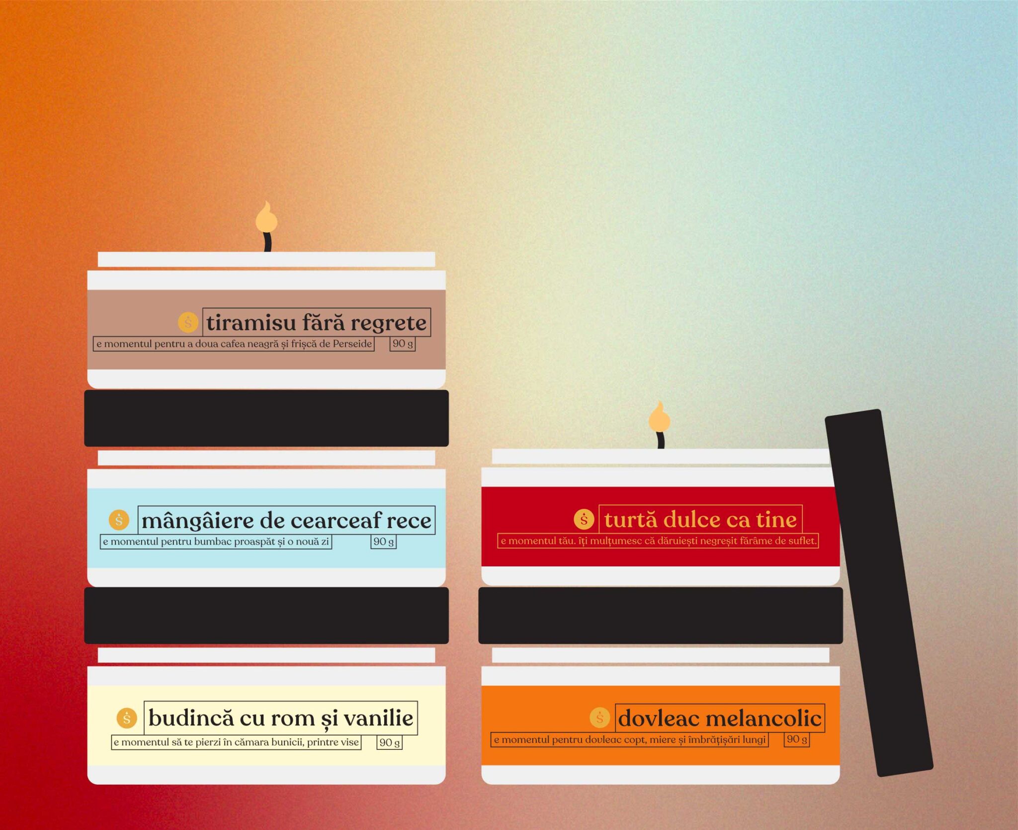 lumânări parfumate din ceară pură de soia cu fitil de lemn